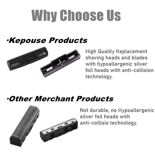 Kepouse Metal Cutters and Shaver Replacement Foil compatible with BaBylissPRO Double FXFS2/FXFS2G Metal shaver foil replacement 2Pack,Silver