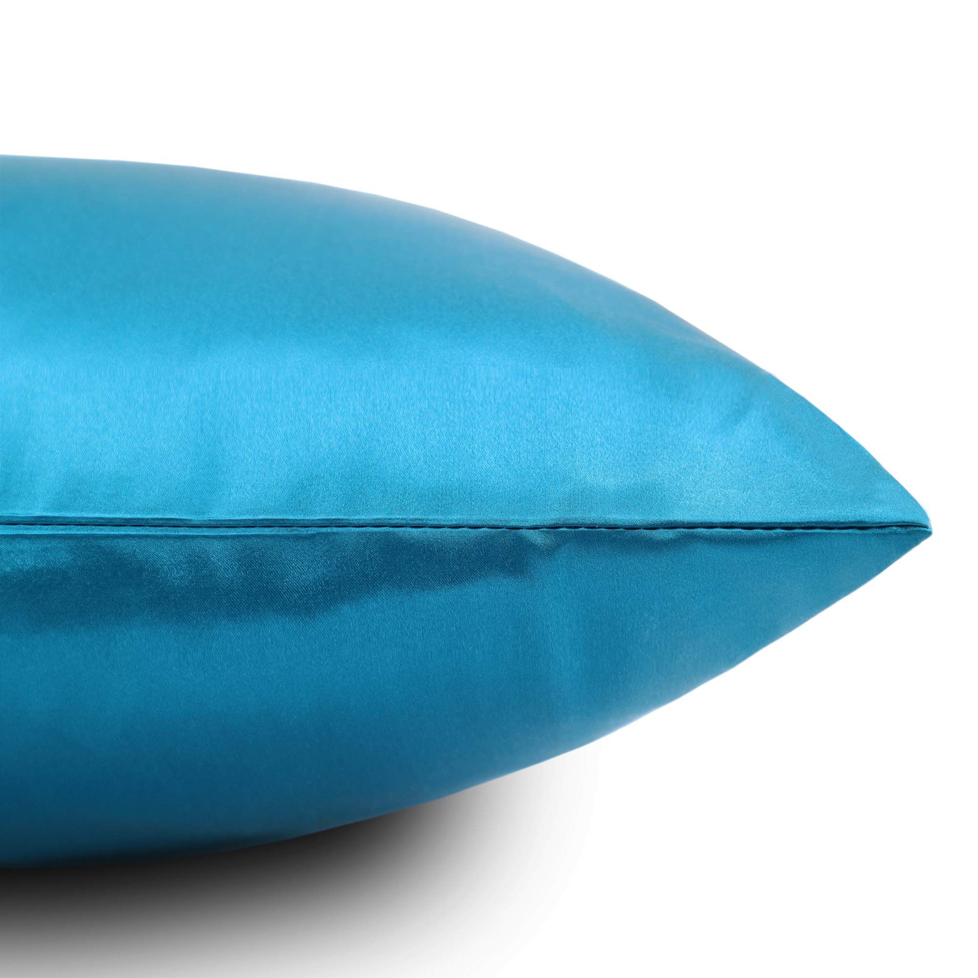 Hodeco Nature Silk Pillowcase 14x20 Double Sides 100% Mulberry Silk 19 Momme Thick Silk Pillow Cover for Bed Pillow Sham Cover Toddler Size 36x51cm Silk Pillowcase, Peacock Blue 1 Piece