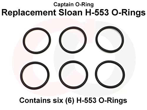 Captain O-Ring Replacement H-553/5308696 / P6000-C31 / A912809-0070A Orings for Zurn, Sloan, Royal/Regal, American Standard Flushometer Valve Tailpiece (6 Pack)