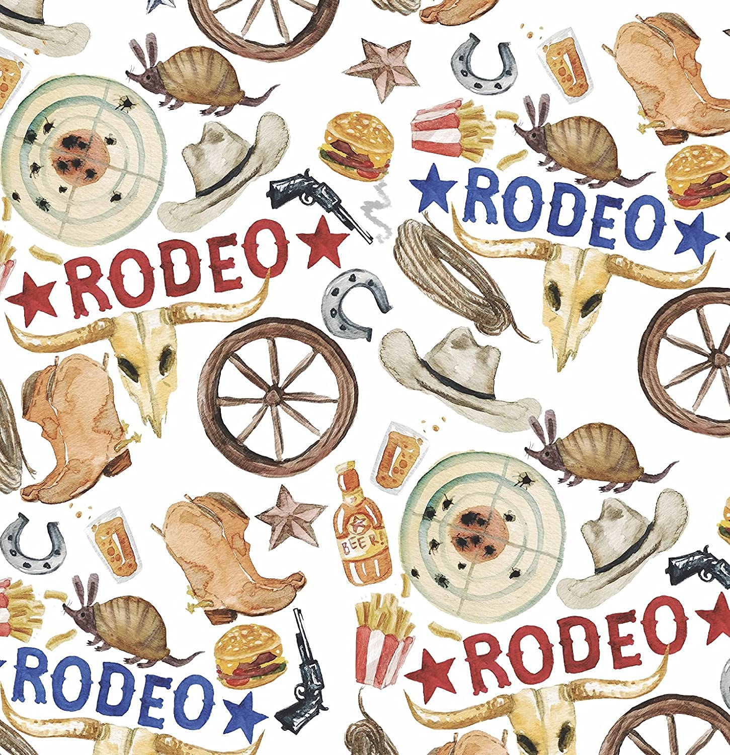 Stesha Party Western Wrapping Paper Rodeo Gift Wrap - Folded Flat 30 x 20 Inch (3 Sheets)
