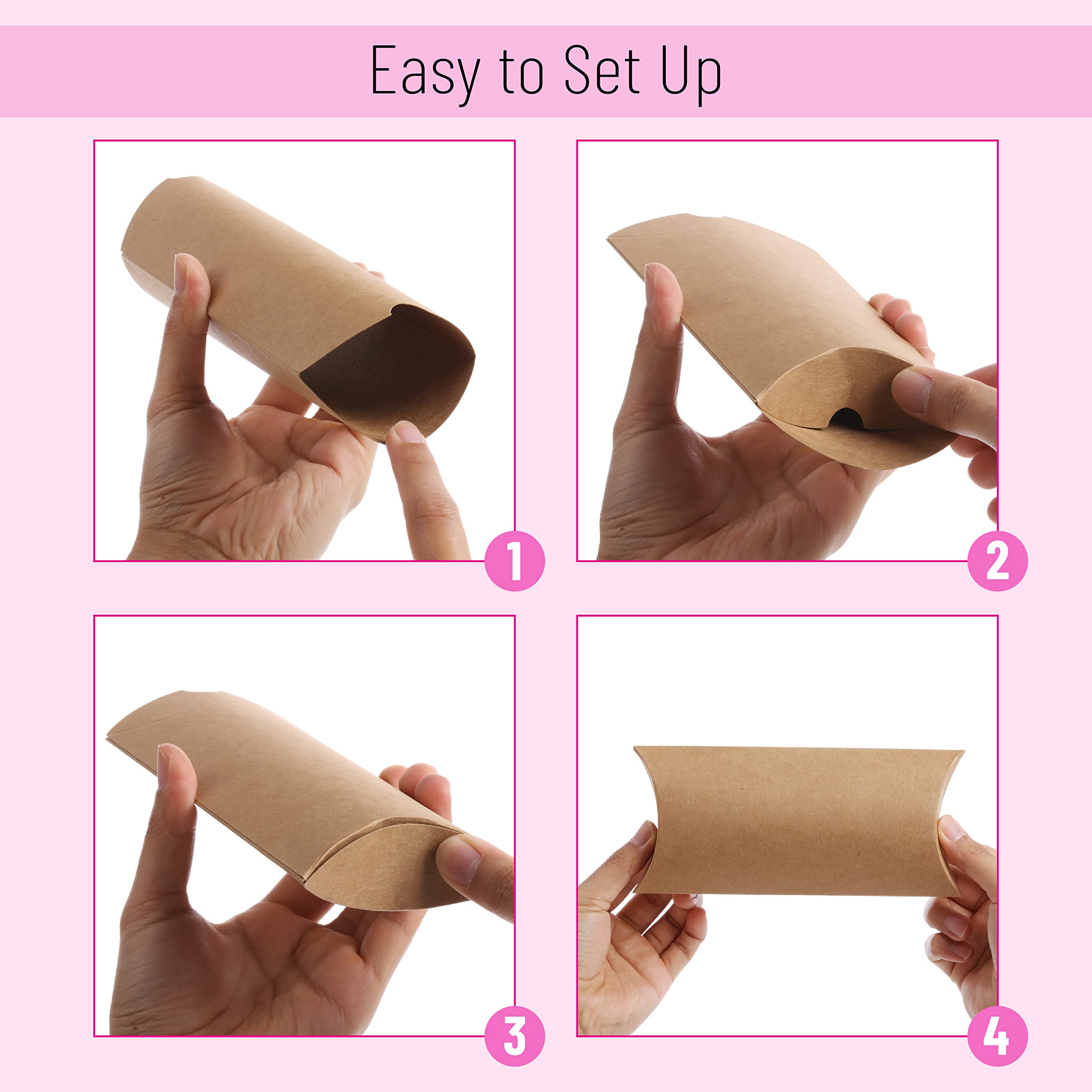 Mr. Pen- Kraft Pillow Boxes, 6.3x3.4x1.3 in, 25 Pack with Jute Twines, Kraft Gift Boxes, Paper Boxes for Gifts, Paper Pillow Candy Box, Pillow Boxes Craft, Favor Gift Boxes, Pillow Gift Boxes