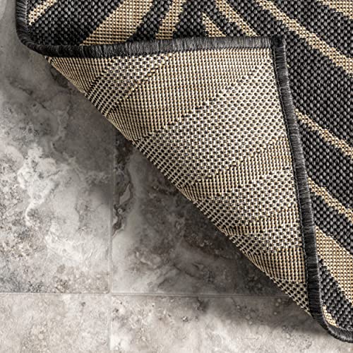 nuLOOM Kasia Areca Palm Indoor/Outdoor Area Rug, 8' x 10', Dark Grey