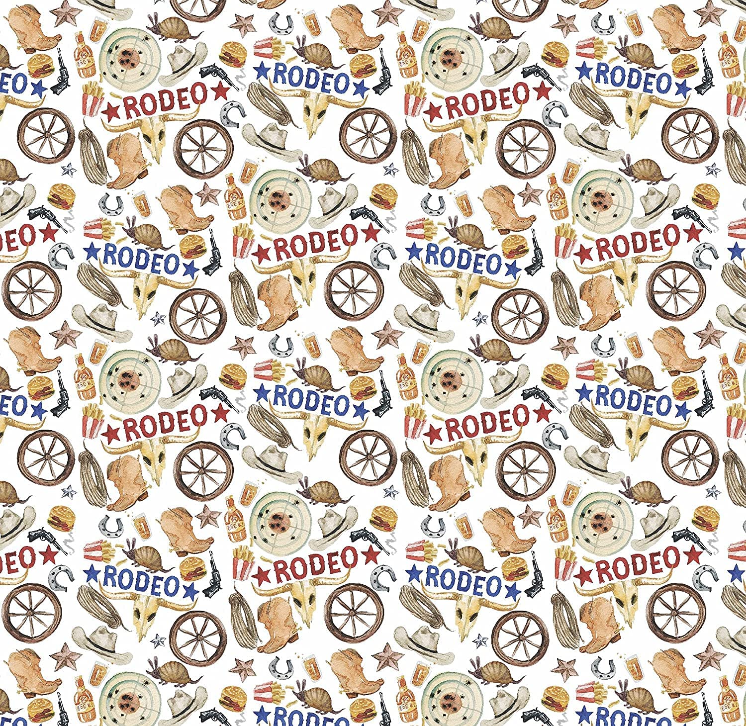 Stesha Party Western Wrapping Paper Rodeo Gift Wrap - Folded Flat 30 x 20 Inch (3 Sheets)