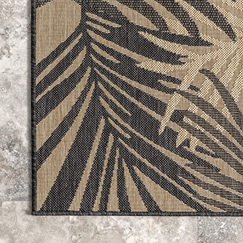 nuLOOM Kasia Areca Palm Indoor/Outdoor Area Rug, 8' x 10', Dark Grey