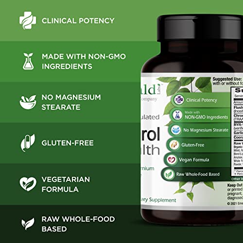 Emerald Labs Cholesterol Health - Featuring CoQ10, Flush-Free Niacin, RYR-VA, and Garlic for Heart and Circulatory Support - 90 Vegetable Capsules