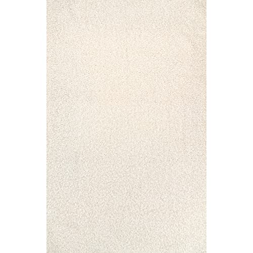 nuLOOM Marlow Machine Washable Soft Shaggy Faux Sheepskin Area Rug, 6' x 9', White