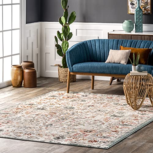 nuLOOM Rose Persian Vintage Area Rug, 4' x 6', Beige