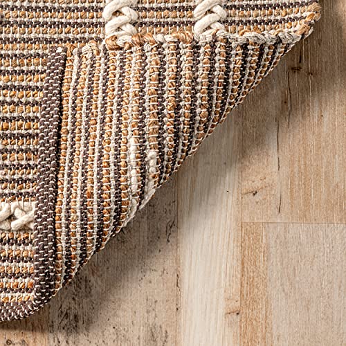nuLOOM Ricki Hand Woven Tribal Flatweave Area Rug, 8' x 10', Natural