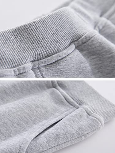 GFQLONG Toddler Baby Boys 2 Pack Cotton Active Jogger Pants,Kids Casual Athletic Sweatpants Solid Pocket Bottoms,Navy Blue+Blue 2-3T