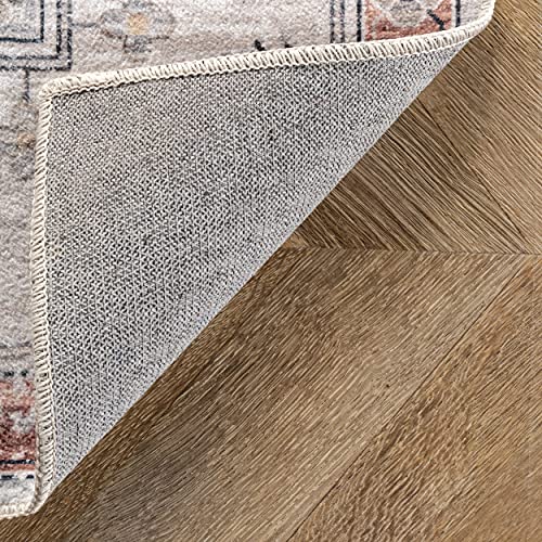 nuLOOM Banks Vintage Machine Washable Area Rug, 8' x 10', Beige