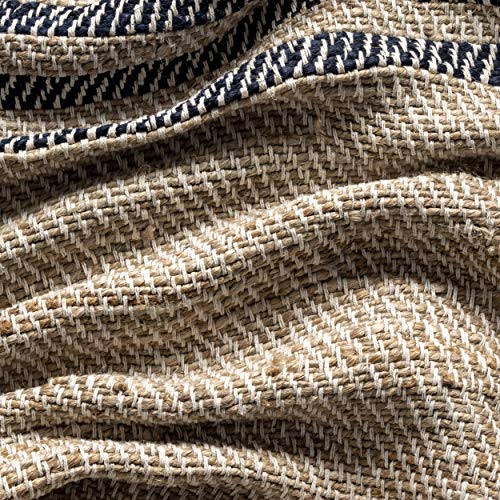 nuLOOM Jackie Hand Loomed Striped Jute and Cotton Area Rug, 10' x 14', Natural