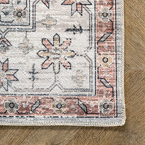 nuLOOM Banks Vintage Machine Washable Area Rug, 8' x 10', Beige