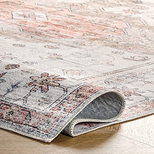 nuLOOM Banks Vintage Machine Washable Area Rug, 8' x 10', Beige