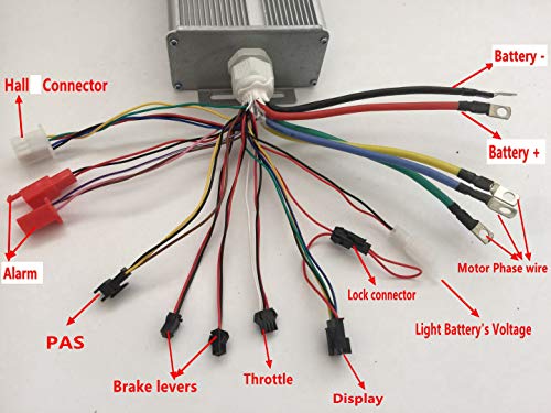 48V/72V 3000W 5000W 80A Sine Wave Brushless DC Motor Controller Ebike Controller +VM960 Color Display One Set,Used for 3000W, 5000W Ebike Kit.