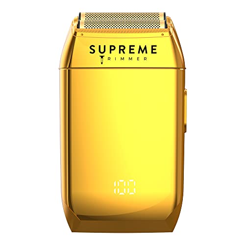Foil Shaver by SUPREME TRIMMER - STF602 (150 Min Runtime) Wet/Dry Pro Barber Electric Razor Bald Head - Gold Crunch