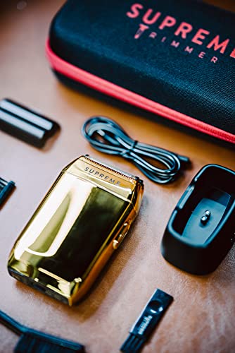 Foil Shaver by SUPREME TRIMMER - STF602 (150 Min Runtime) Wet/Dry Pro Barber Electric Razor Bald Head - Gold Crunch
