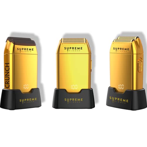Foil Shaver by SUPREME TRIMMER - STF602 (150 Min Runtime) Wet/Dry Pro Barber Electric Razor Bald Head - Gold Crunch