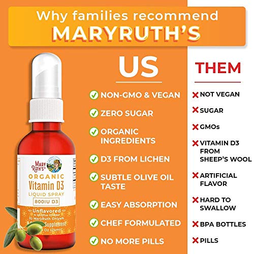 Vitamin D3 Liquid Spray & Respiratory Health Liquid Drops Bundle by MaryRuth's | Plant-Based from Lichen Organic Non-GMO | Tonic Herbal Blend for Respiratory Health & Immune Support