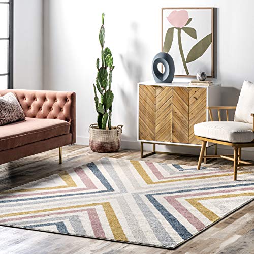 nuLOOM Neveah Contemporary Chevron Area Rug, 5' x 7' 5", Beige