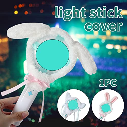Lightstick Cover,Plush Cartoon Light Stick Covers,Glow Sticks Decorative Cute Protective Cover with Animal Ear Shape for Kpop TXT Concerts,Shows,Performance