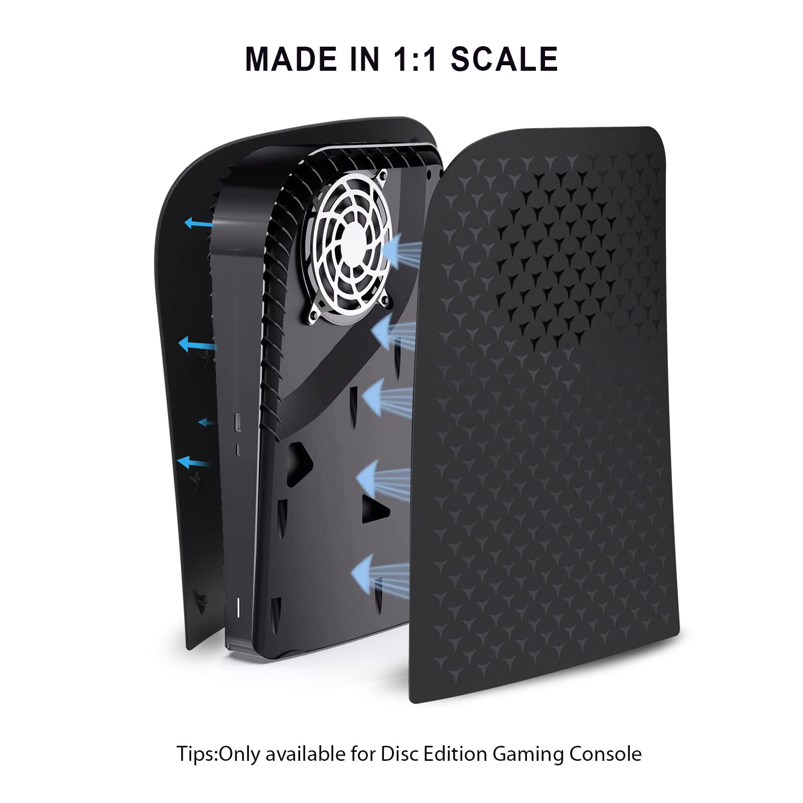 PS5 Console Face Plates,PlayStation 5 Accessories with Fan Vents Faceplate,with Dust Filter for Cooling Vents,Shockproof ABS Shell Cover Case - Digital Edition