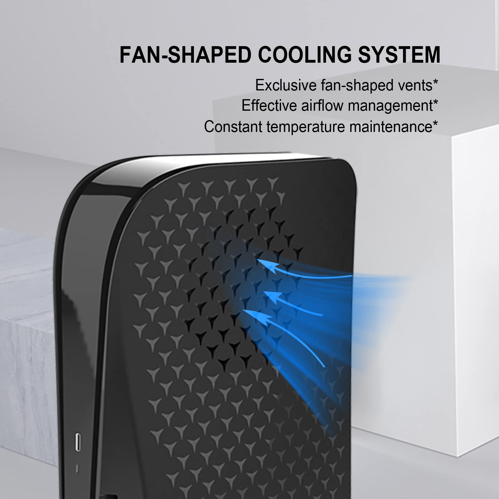PS5 Console Face Plates,PlayStation 5 Accessories with Fan Vents Faceplate,with Dust Filter for Cooling Vents,Shockproof ABS Shell Cover Case - Digital Edition