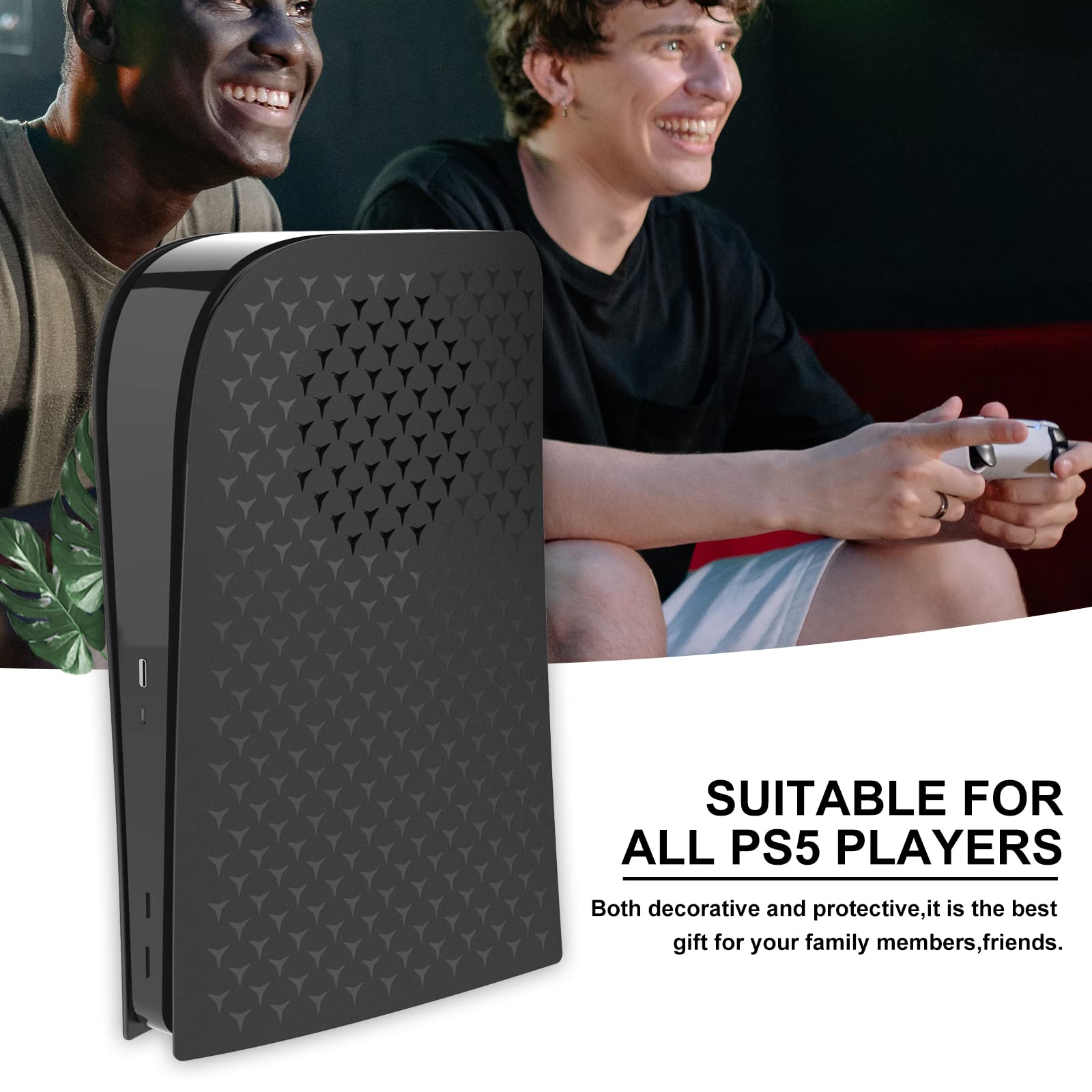 PS5 Console Face Plates,PlayStation 5 Accessories with Fan Vents Faceplate,with Dust Filter for Cooling Vents,Shockproof ABS Shell Cover Case - Digital Edition