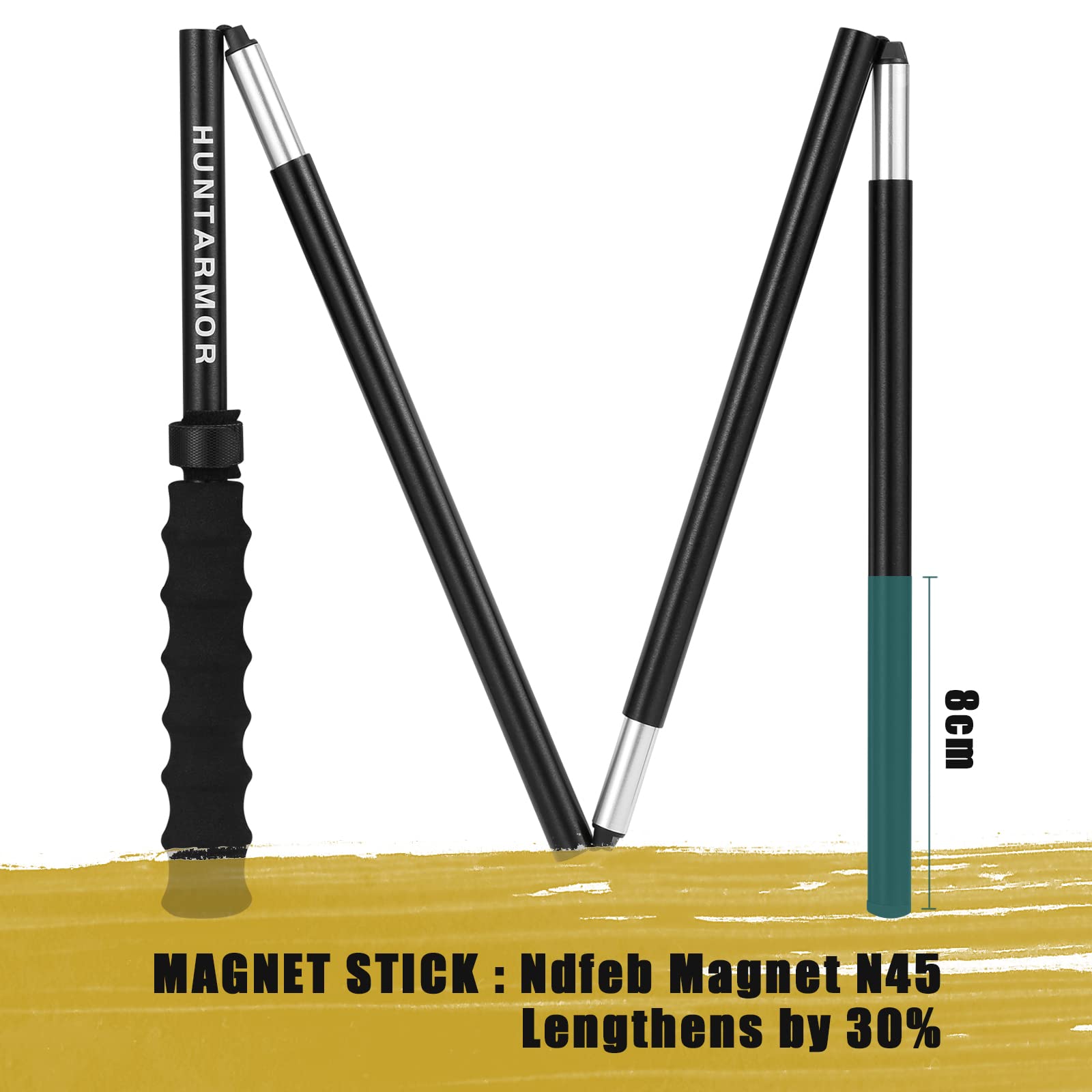 HUNTARMOR Shotgun Shell Hull Retriever Pick Stick: Collapsable Portable Shell Retriever Extends Up to 56ft, Magnetic Shell Retriever Pickup Pole, Shotgun Accessories, Pickup Grabber Tool