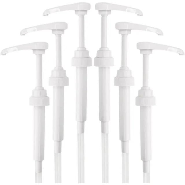 Coffee Syrup Pump Dispenser, 6 Pack Syrup Pump for 750ml/25.4 oz Syrup Bottle, White Pumps for Coffee Syrup Bottle, Works with Torani, Davinci, Jordans Skinny 750ml Syrups Bottles