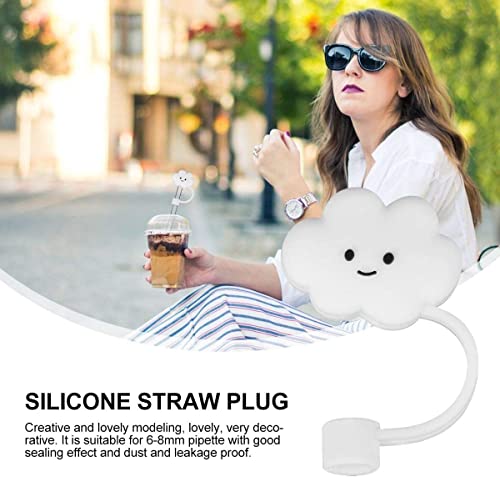 6Pcs Straw Tips Cover Straw Covers Cap for Reusable Straws Straw Protector Clouds for Stanley Cup