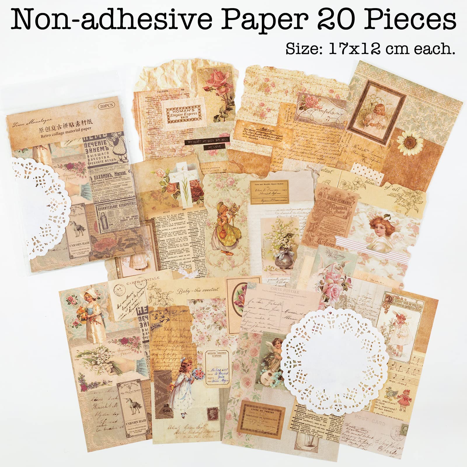 Knaid Junk Journal Kit Vintage Ephemera Bundle Scrapbook Supplies Sticker Paper Material Pack for Art Journaling Bullet Journals Planners Collage Notebooks Decoupage Album Crafter Gifts (Garden)