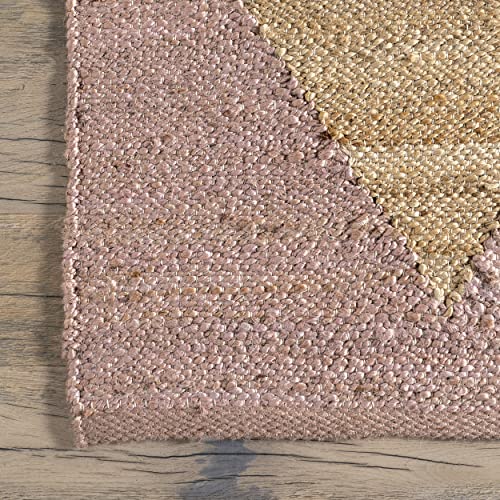 nuLOOM Pandora Diamond Jute Area Rug, 5' x 8', Pink