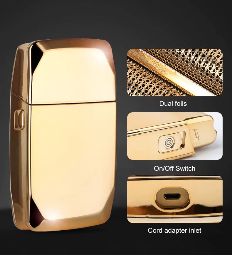 BR Barbers Hair Clippers Gold for Men Full Metal Cordless Close Cutting T-Blade Trimmer with LED Display Professional Barbershop Barber Clipper Set Shaver Trimmer Razor Kit