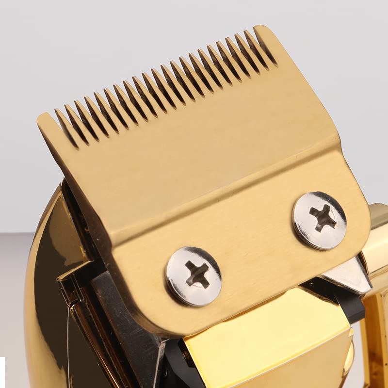 BR Barbers Hair Clippers Gold for Men Full Metal Cordless Close Cutting T-Blade Trimmer with LED Display Professional Barbershop Barber Clipper Set Shaver Trimmer Razor Kit
