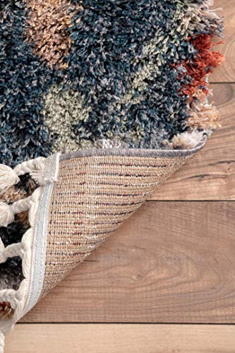 nuLOOM Rosemarie Southwestern Moroccan Shag Area Rug, 9' x 12', Blue