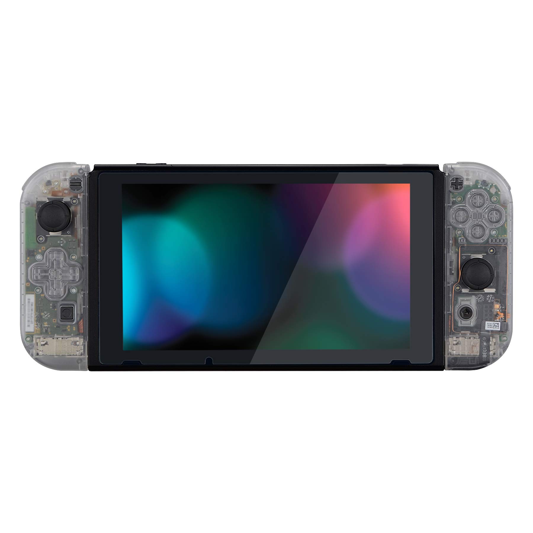 eXtremeRate Transparent Clear Joycon Handheld Controller Housing (D-Pad Version) w/Full Set Buttons, DIY Replacement Shell Case for Nintendo Switch & Switch OLED Joy-Con β Console Shell NOT Included