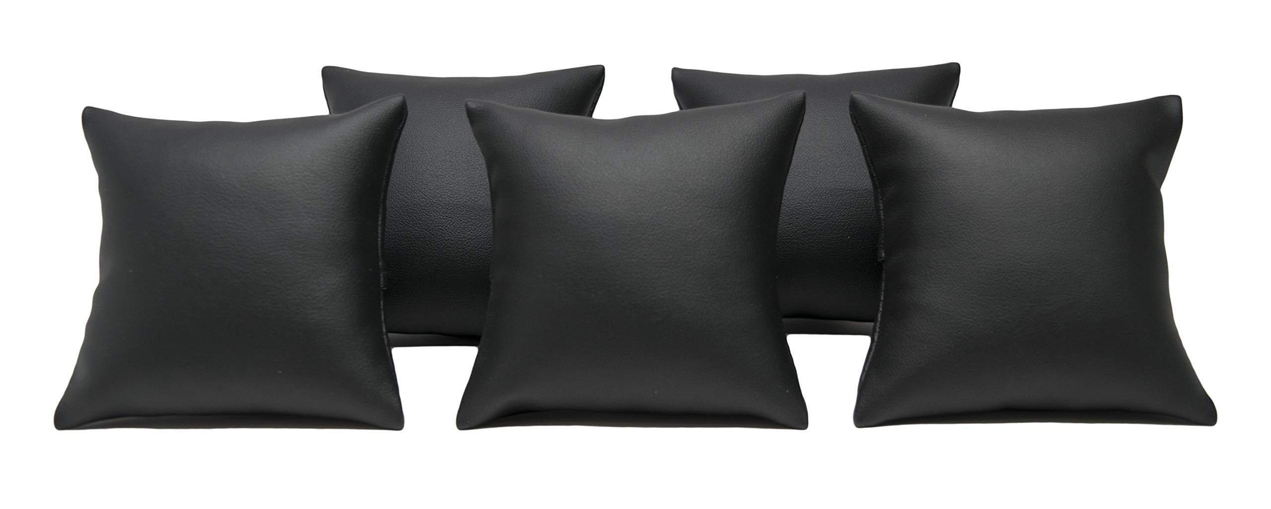 Novel Box Black Leatherette Jewelry Display Watch Pillow 5 Pack - Bracelet Pillows for Easy Care & Soft Protection - Watch Cushion for Birthday, Valentine’s Day & Wedding Gift Displays
