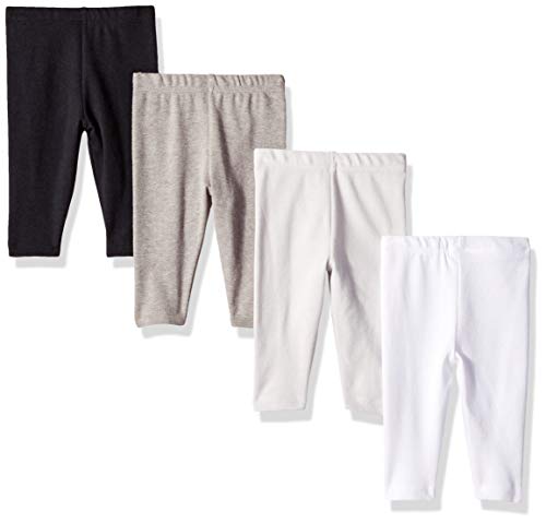 Hanes Baby Leggings, Ultimate Flexy Knit Pants Boys & Girls, 3-Pack, Grey, 0-6 Months