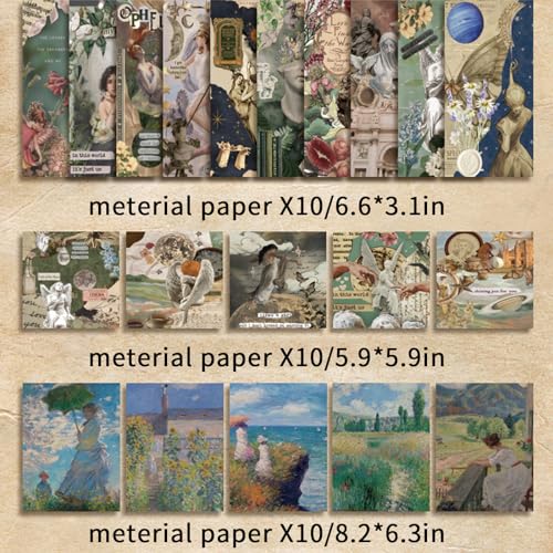 Chuchengio 242Pcs Aesthetic Scrapbook Paper Stickers Supplies Kit,Art Decoupage Paper for Scrapbooking Journaling Supplies,Bullet Journal Kit with Journal Vintage Stickers