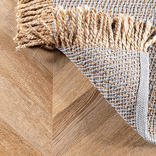 nuLOOM Flatweave Natural Fiber Fenella Area Rug, 6' x 9', Grey