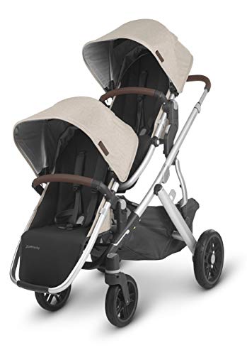 UPPAbaby Vista V2 Stroller - Declan (Oat Melange/Silver/Chestnut Leather) + Upper Adapters + RumbleSeat V2- Declan (Oat Melange/Silver/Chestnut Leather)