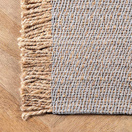nuLOOM Flatweave Natural Fiber Fenella Area Rug, 6' x 9', Grey