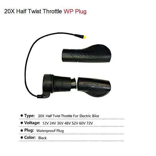 通用 Electric Bicycle Right/Left Handle Wuxing 20X Half Twist Throttle 24V 36V 48V 60V 72V 3pin Waterproof Connector for E Bike Conversion kit Accelerator