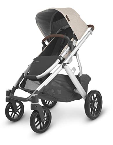 UPPAbaby Vista V2 Stroller - Declan (Oat Melange/Silver/Chestnut Leather) + Upper Adapters + RumbleSeat V2- Declan (Oat Melange/Silver/Chestnut Leather)
