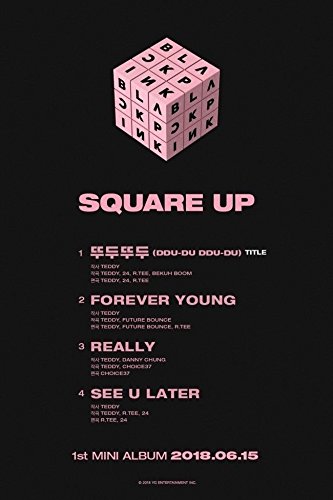 BLACKPINK - [Square Up] 1st Mini Album Pink Ver CD+Booklet+PhotoCard+SelfieCard+Lennticular Lyrics+Postcard K-POP Sealed