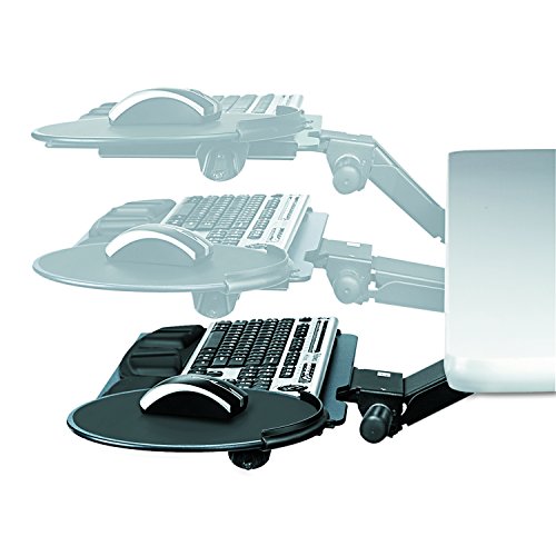 Fellowes 8029801 Keyboard Tray,Sit/Stand,21-3/4-Inch Track,19-Inch X10-5/8-Inch,Black