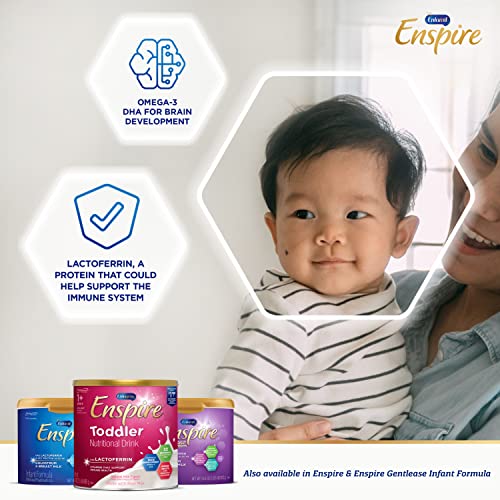 Enfagrow Enspire Toddler Nutritional Drink with Lactofrerrin, DHA, and MFGM for Brain Support and Immune Health, Non-GMO, Powder Tub 24 Oz, Pack of 4