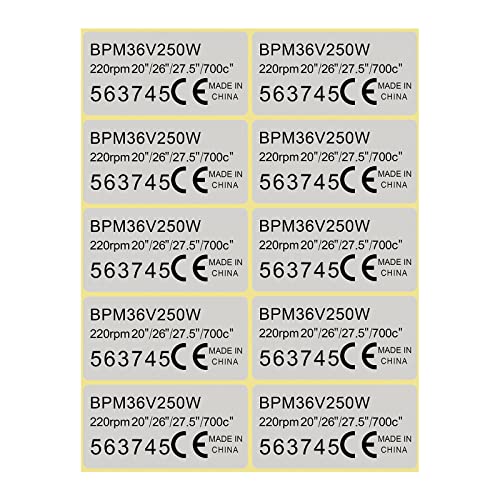 10pcs Mid Drive Motor Sticker 36V 250W Motor Waterproof Sticker Decal 4.5x2.3cm Motor CE Label Tags Compatible with BAFANG BBS01 BBS01B BBS02 BBS02B BBSHD