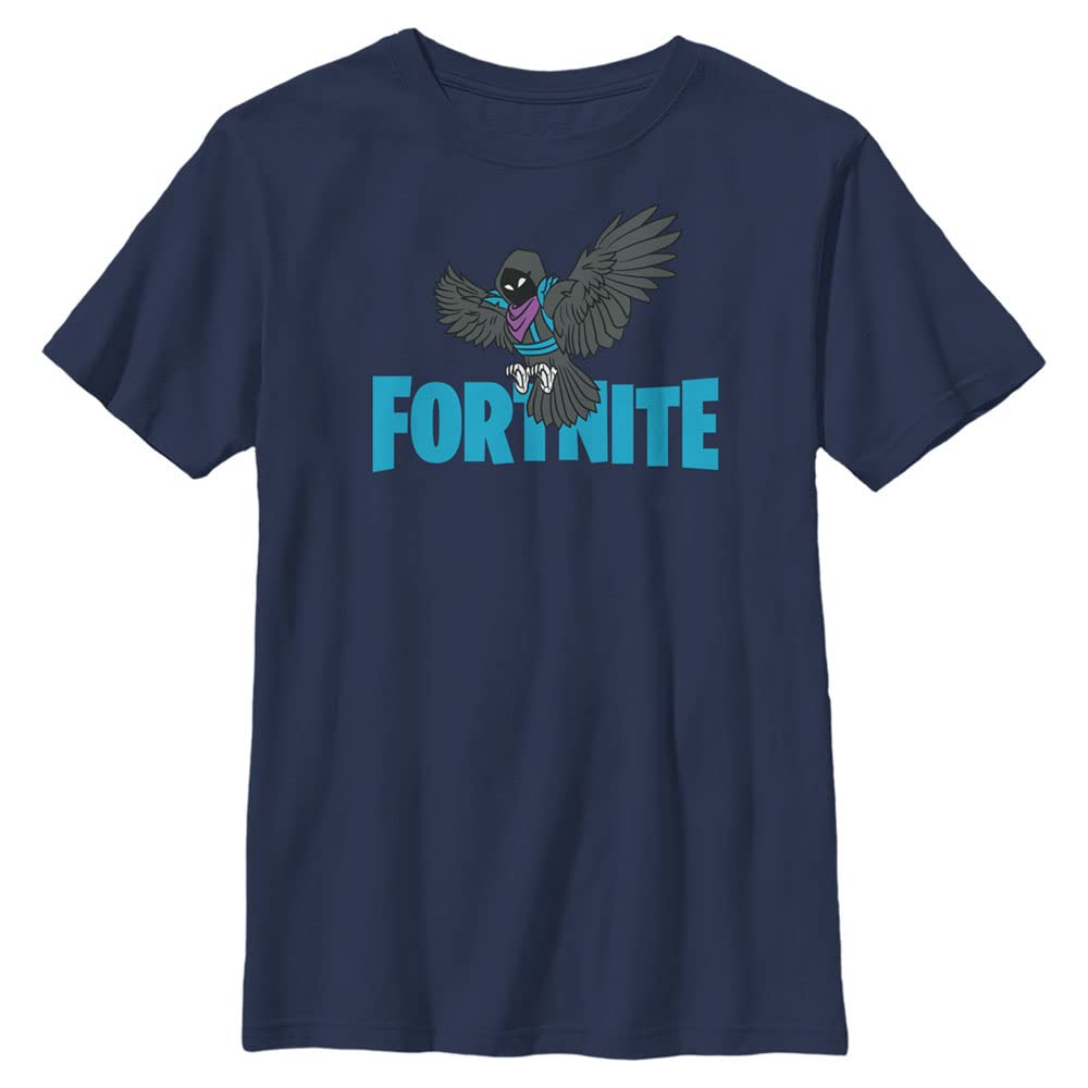 Fifth Sun unisex child Fortnite Wings of Fortnight Boys Husky Short Sleeve Tee T Shirt, Navy Blue, Large US