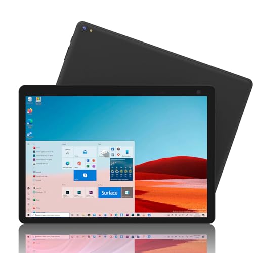 Aheadthink 2 in 1 Tablet, Tablet 10-inch HD Touch Screen, Tablet with Keyboard, 64 + 512gb Expansion, BT, WiFi, Dual Camera, 6000 mah Battery Life Long. (Black5)